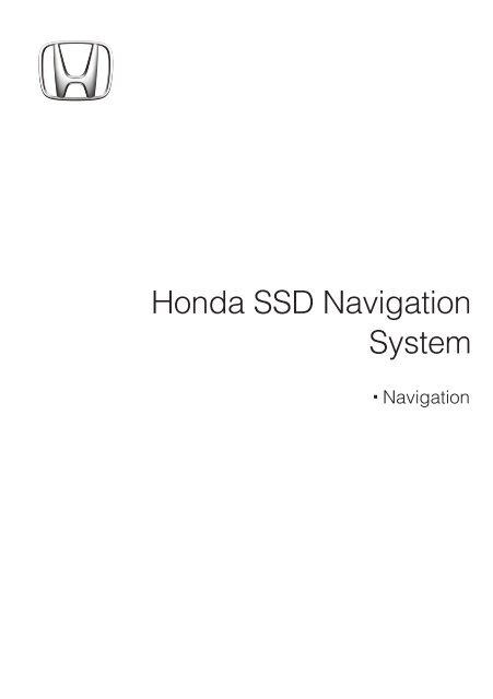 Honda SSD Navigation System