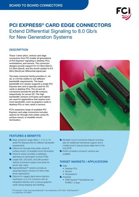 pci express® card edge connectors - FCI