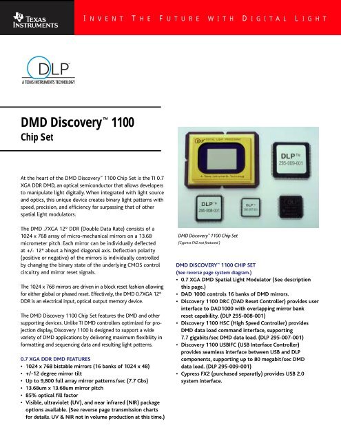 DMD Discovery™ 1100 Chip Set - Texas Instruments