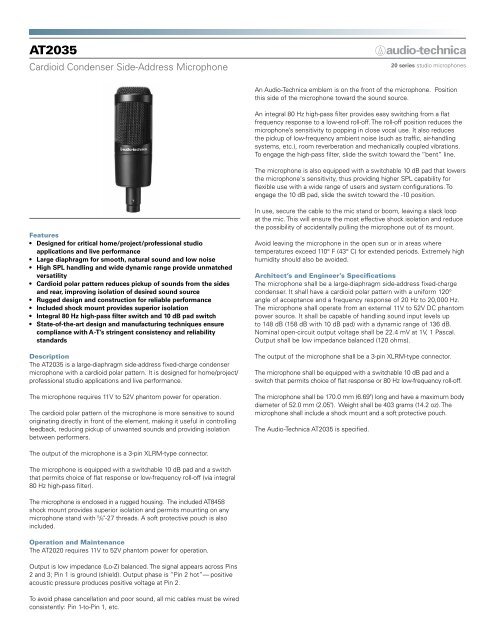 AT2035 - Audio Technica