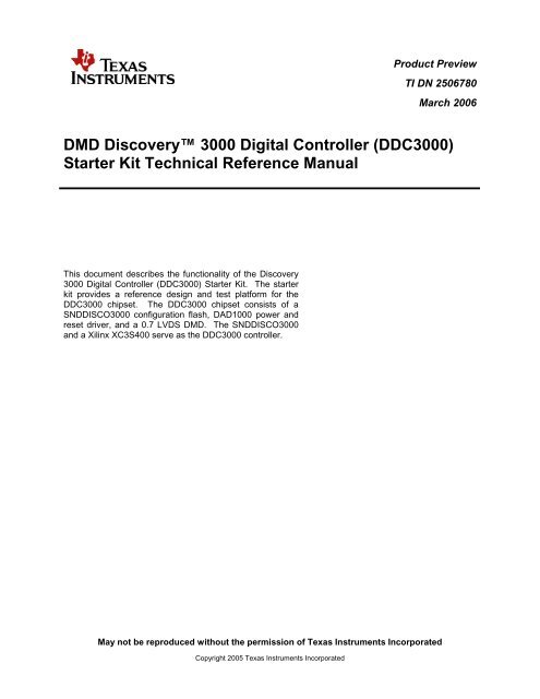 DMD Discovery 3000 Technical Reference ... - Texas Instruments