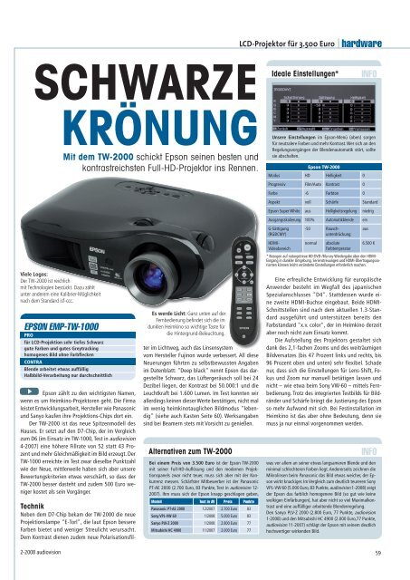 Epson TW-2000 - Audiovision