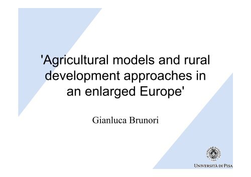 'Agricultural models and rural development approaches in ... - agrilife