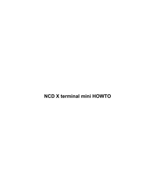 NCD X terminal mini HOWTO - The Linux Documentation Project