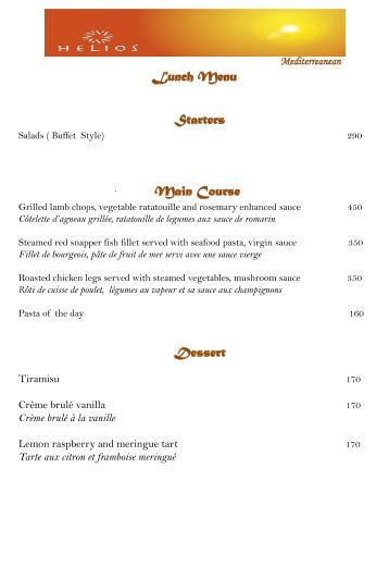 Starters Mains S ides Puddings Children's Menu Hot Drinks Grills ...