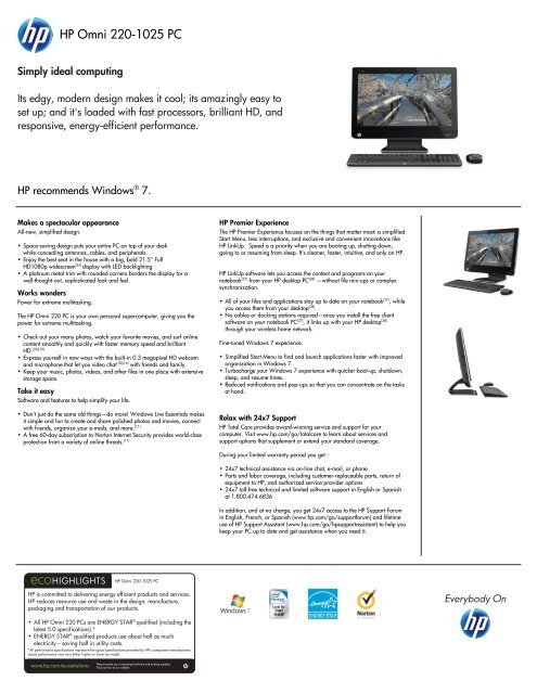 HP Pavilion Data Sheet
