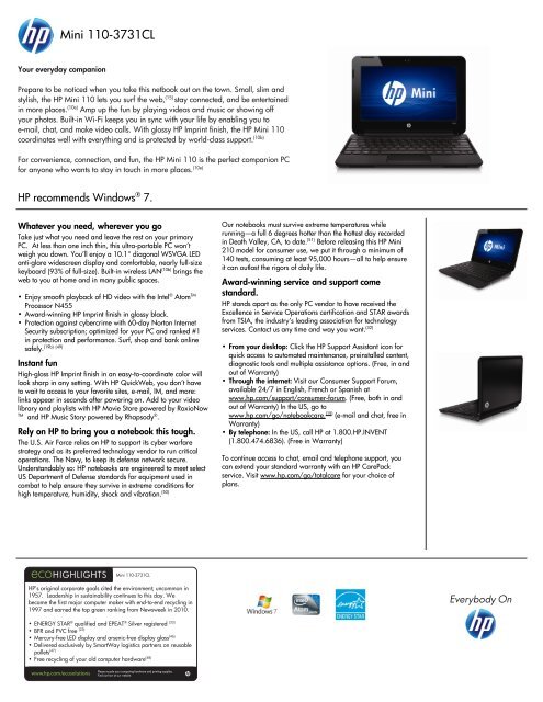 HP Pavilion Data Sheet - Walmart