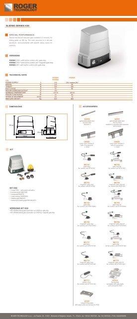 Roger Technology Series H30 - Premier Gate Automation Ltd
