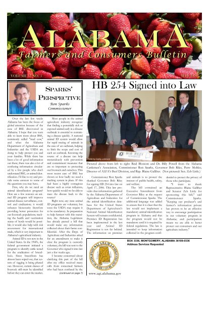 HB 254 Signed into Law - Alabama Department of Agriculture and ...