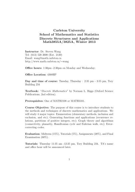 Course Outline - Carleton University