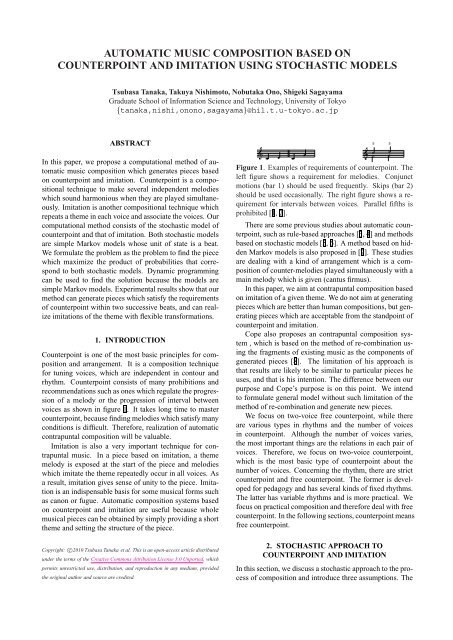 Automatic Music Composition Based On Counterpoint And Imitation