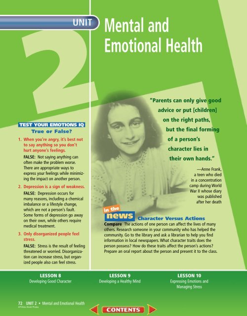 Lesson 8 Developing Good Character