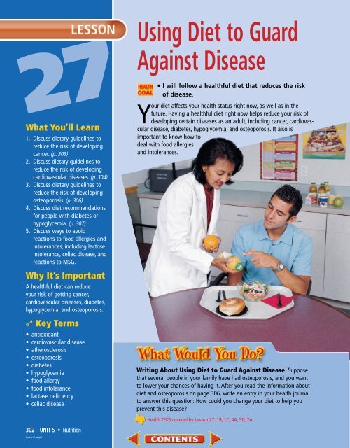 Lesson 27 Using Diet to Guard Against Disease - Epsilen