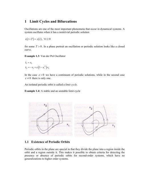 Limit Cycles and Bifurcations