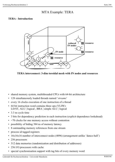 MTA Example: TERA - Computer Architecture Group