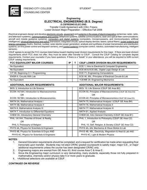 electrical engineering - Fresno City College