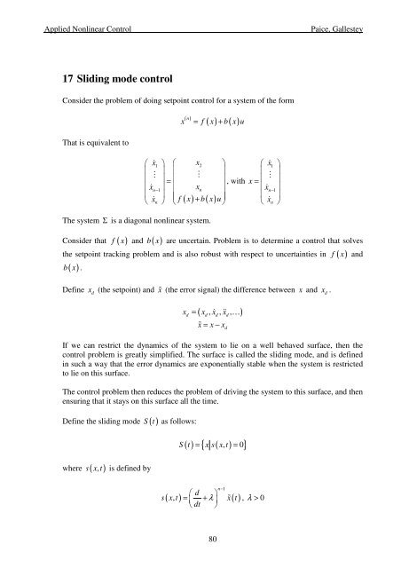 17 Sliding mode control