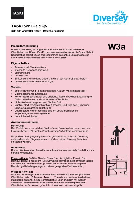 W3a TASKI Sani Calc QS