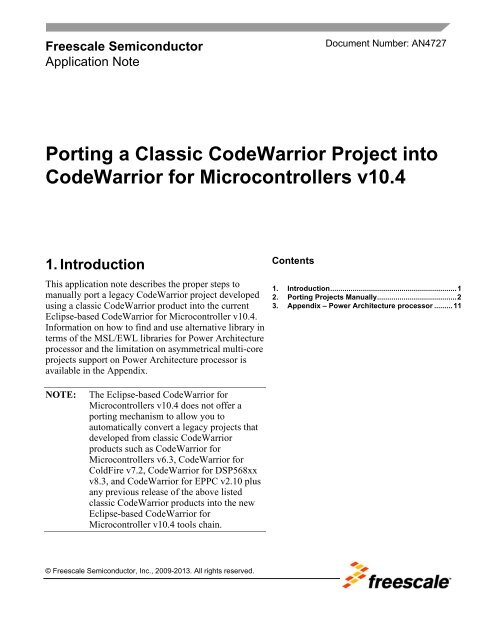 Porting A Classic Codewarrior Project Into Codewarrior For 2873