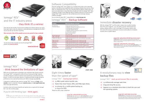 REV Thinkers mailer - Iomega