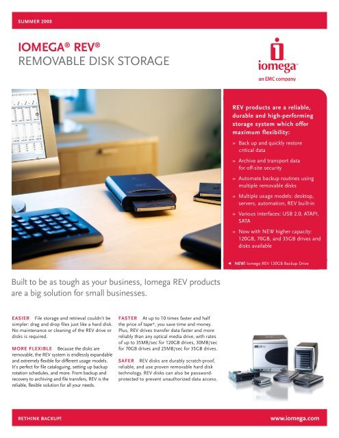 IOMEGA® REV® REMOVABLE DISK STORAGE