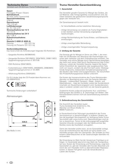 Technische Daten ermittel