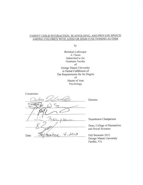 [Sample B: Approval/Signature Sheet] - George Mason University