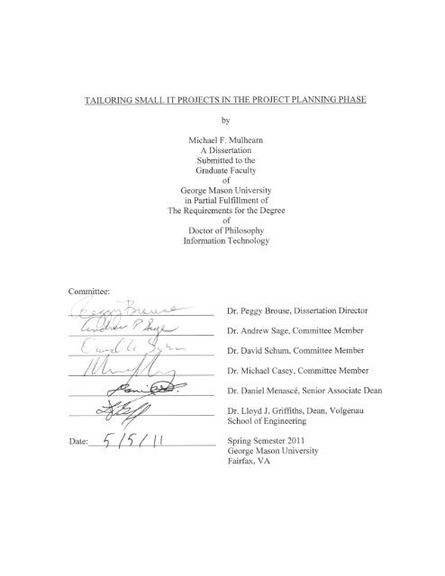 [Sample B: Approval/Signature Sheet] - George Mason University