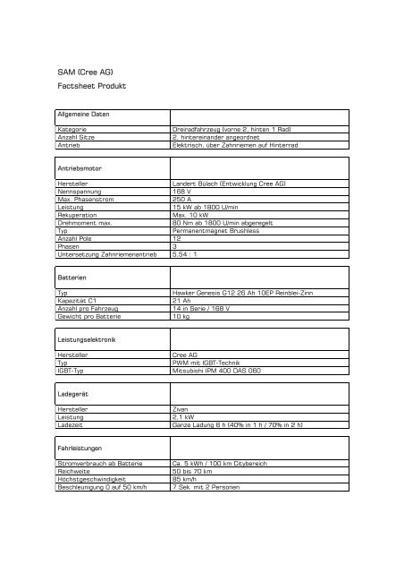 SAM (Cree AG) Factsheet Produkt - eineweltlabor
