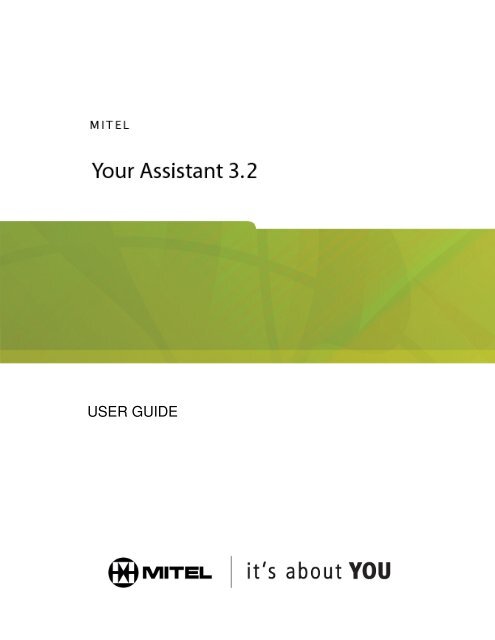 YA 3.2 User Guide - Mitel Edocs