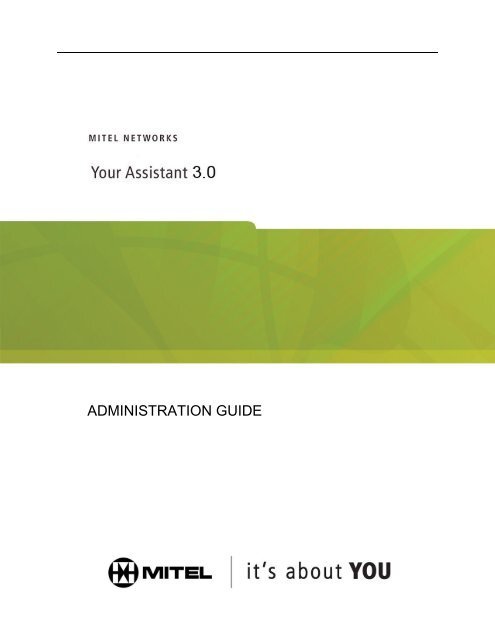 ADMINISTRATION GUIDE - Mitel Edocs