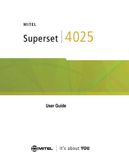 Mitel 4025 User Guide