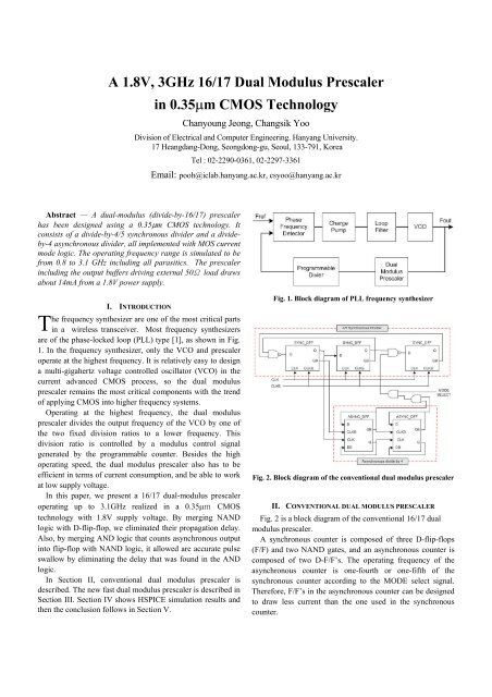 A 1.8V, 3GHz 16/17 Dual Modulus Prescaler in 0.35μm CMOS ...
