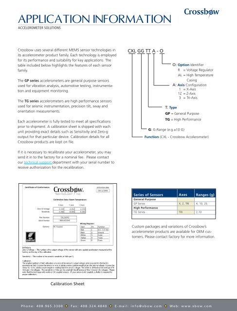 Product Reference Guide - Crossbow Technology
