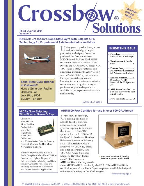 Solutions - Crossbow Technology