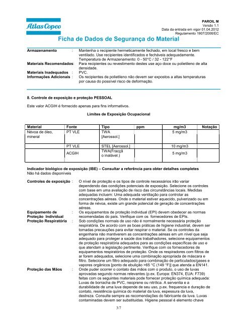 PAROIL M Versão 1.1 Data