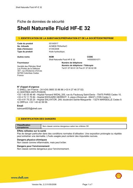 Shell Naturelle Fluid HF-E 32