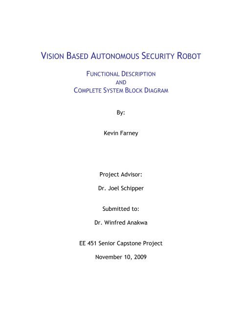 VISION BASED AUTONOMOUS SECURITY ROBOT