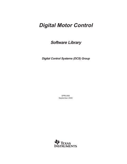 Digital Motor Control Software Library