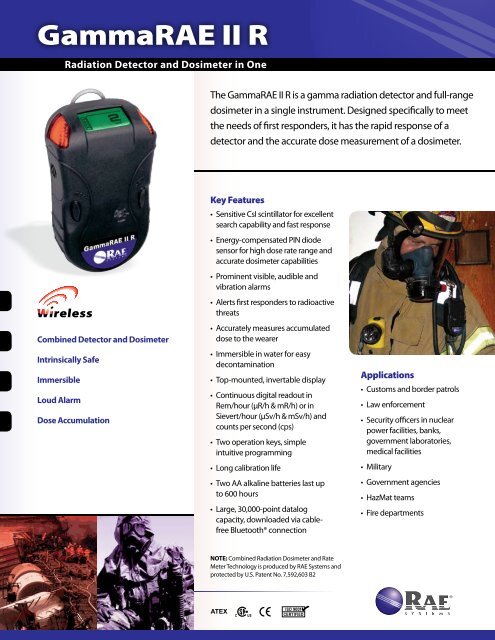 GammaRAE II R Datasheet - RAE Systems