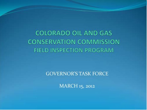 COGCC field inspection program