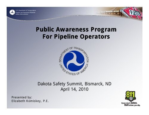 Public Awareness Program For Pipeline Operators - South Dakota ...