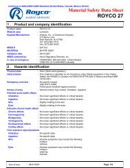 Material Safety Data Sheet ROYCO 950 - ChemCenters