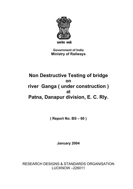 Non Destructive Testing of bridge - rdso