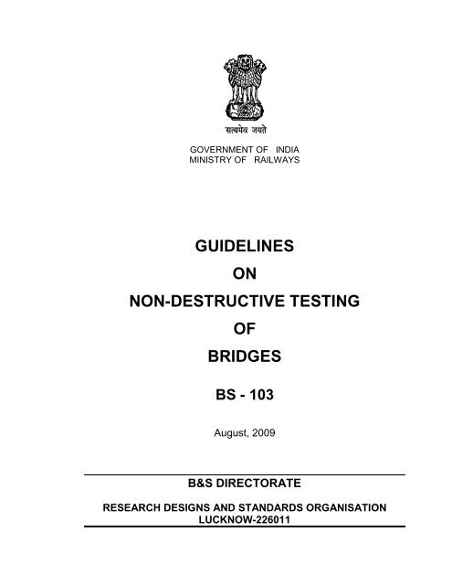 guidelines on non-destructive testing of bridges - rdso - Indian Railway