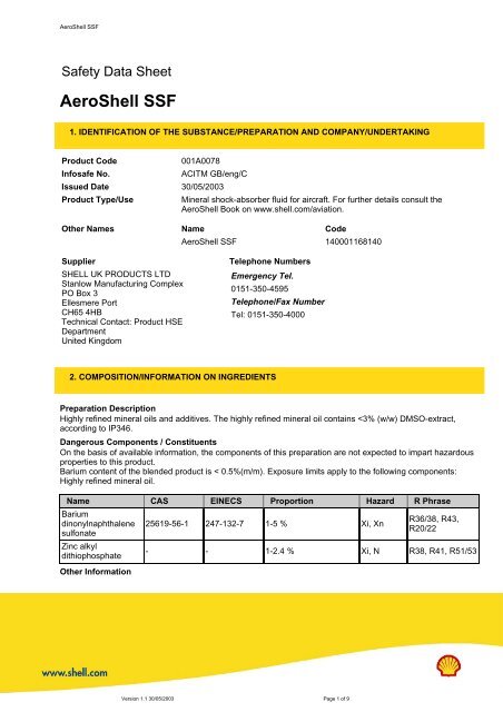 AeroShell SSF - SkyGeek.com
