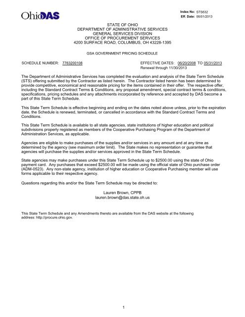 View REVISED CONTRACT - State Procurement - State of Ohio