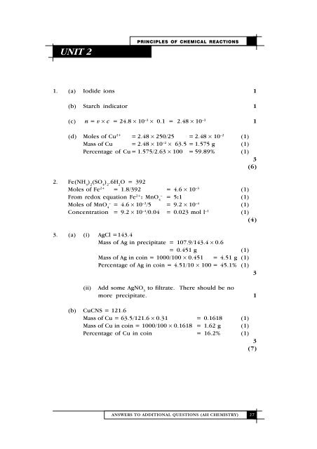 UNIT 2 - Chemistry Teaching Resources