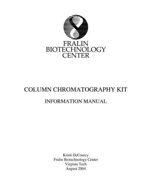 COLUMN CHROMATOGRAPHY KIT - Chemistry Teaching Resources