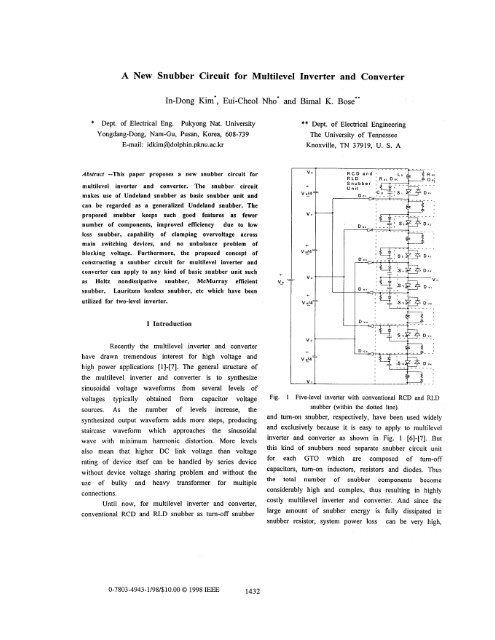 A New Snubber Circuit For Multilevel Inverter And Converter ...
